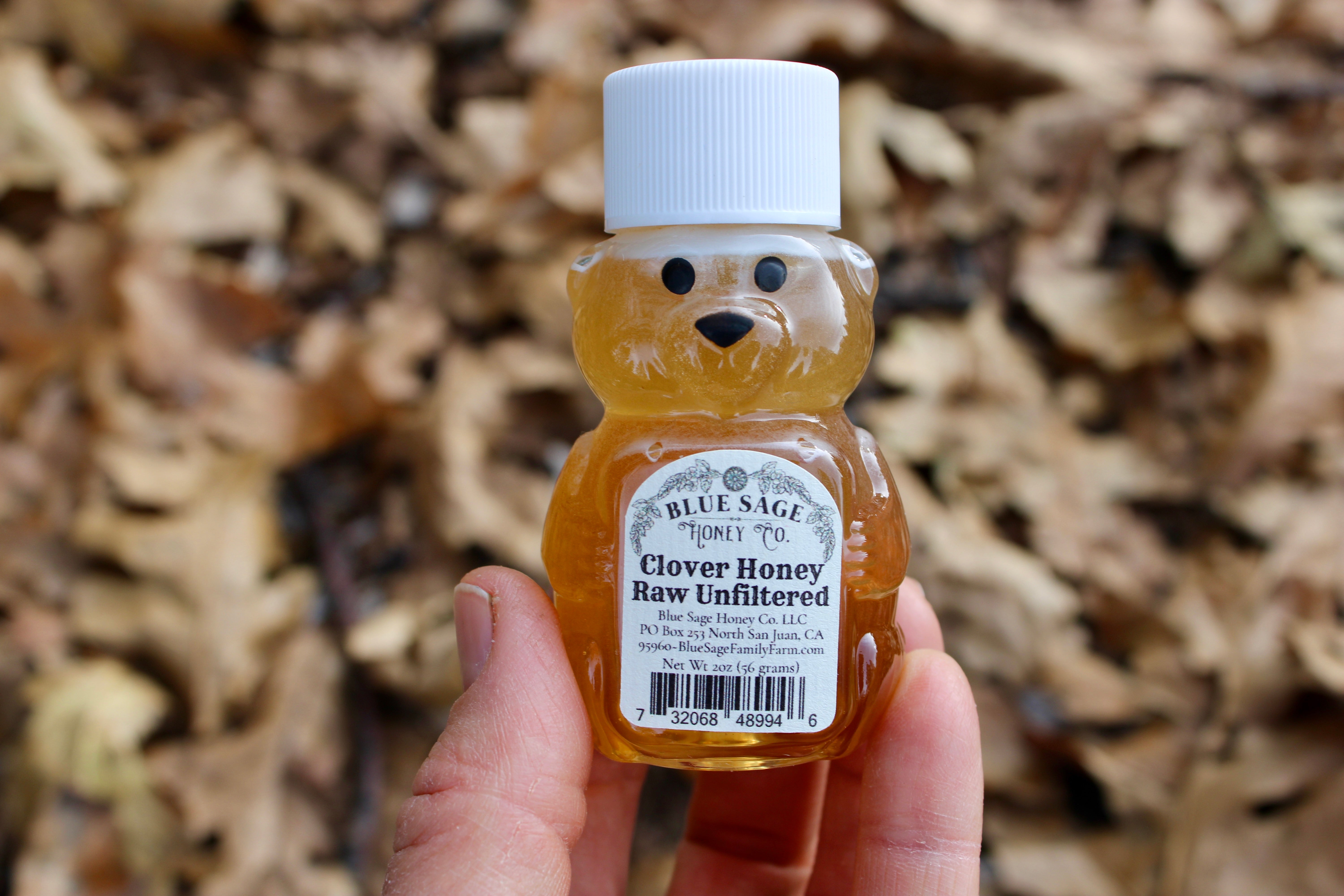 Mini Honey Bear - Raw Clover Honey - 2oz - Blue Sage Honey Company ...
