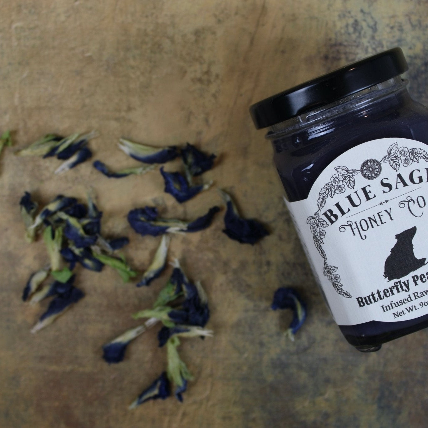 Blue Sage Honey Co. Butterfly Pea Flower Infused Raw Honey - Blue ...